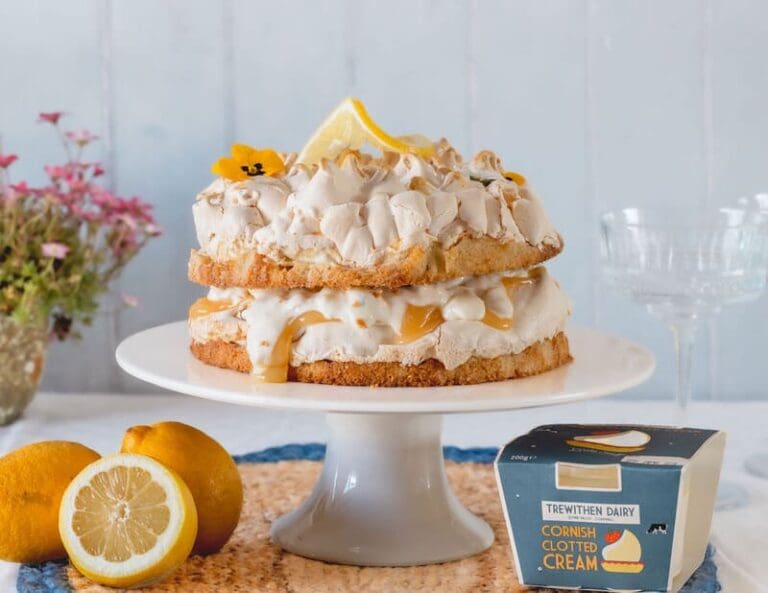 Lemon Meringue Clotted Cream Cake - Trewithen Dairy
